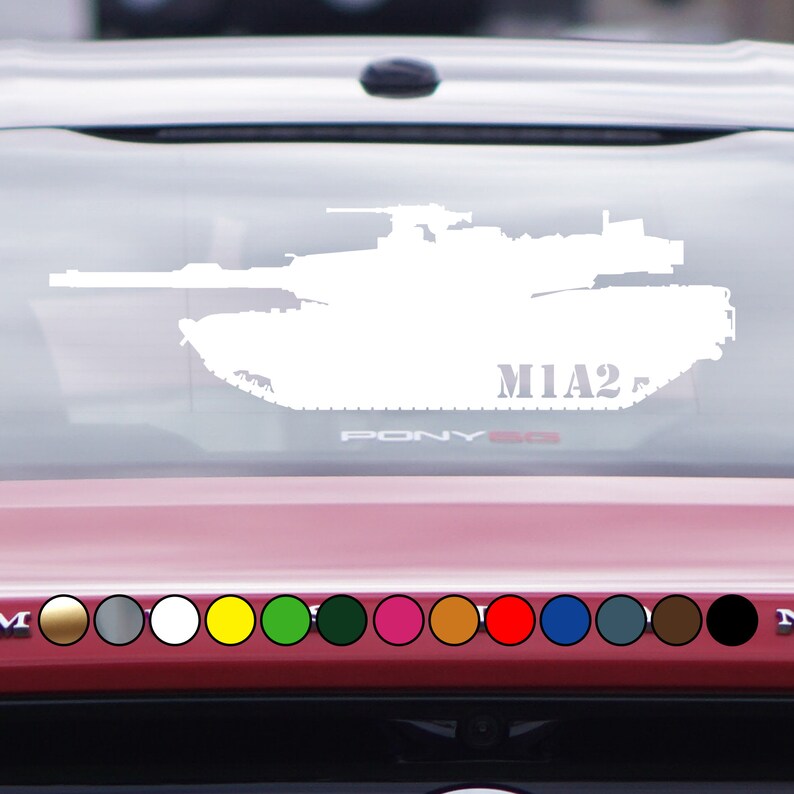 Military M1A2 ABRAMS Tank Logo Sticker - Perfect Cut Color Decal Vinyl ...