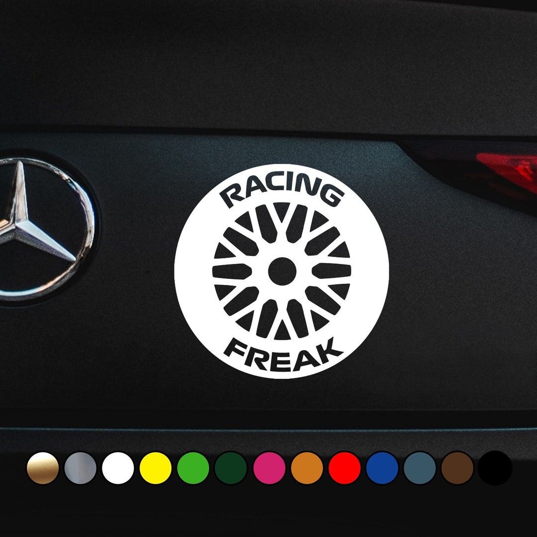 Car Decals Racing Freak Text on Wheel Tire High Quality Logo - Perfect ...