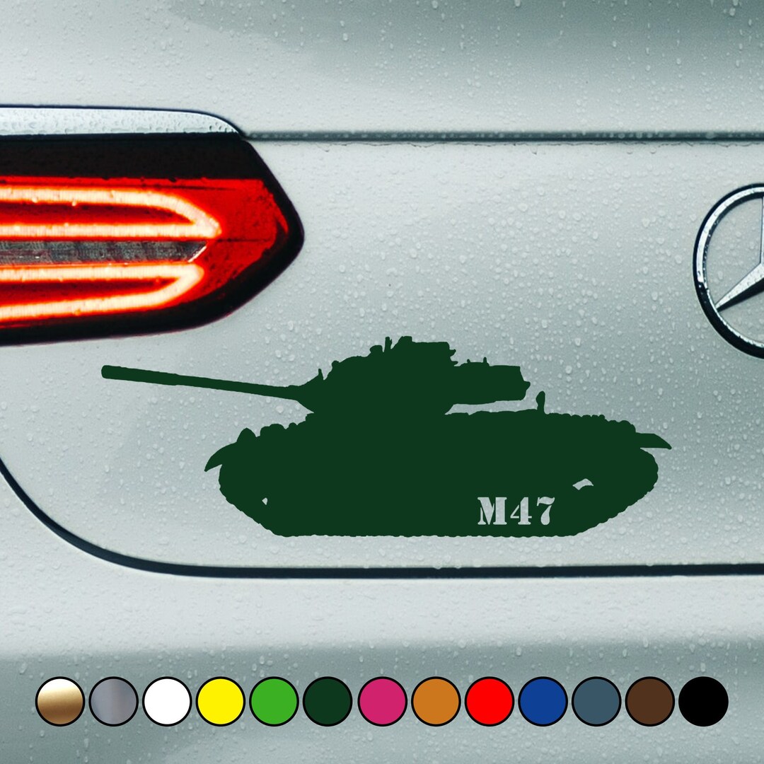 Military M47 Tank Logo Sticker - Perfect Cut Color Decal Vinyl Decal ...