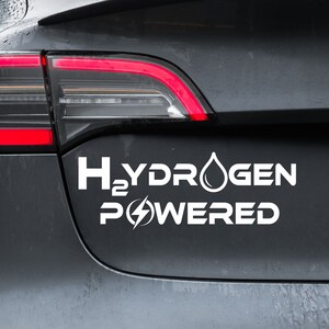 ECO Hydrogen Powered Green Energy Fuel Cell Logo Sticker - Perfect Cut ...