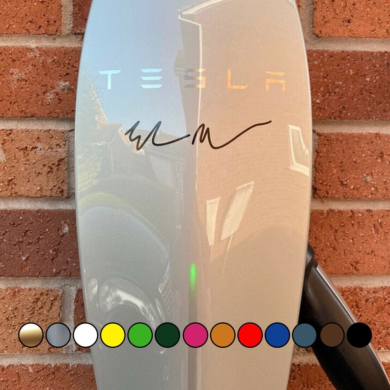 Tesla Model S 3 X Y Elon Musk Signature Sticker - Perfect Cut Color ...