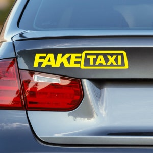 Funny Car Stickers FAKE TAXI Laptop Vinyl Decal Window - Vinyl Decal ...