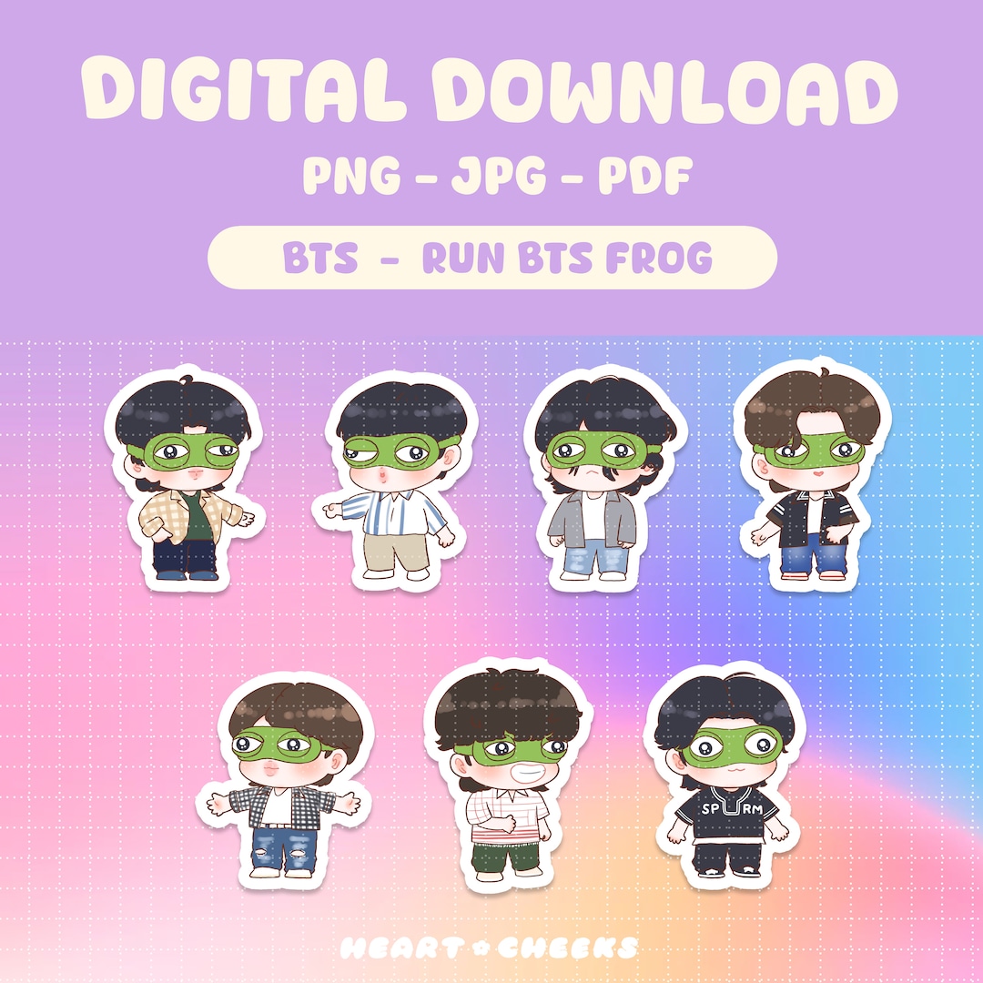RUN BTS Frog Telepathy Special Episode Digital Sticker | Downloadable ...