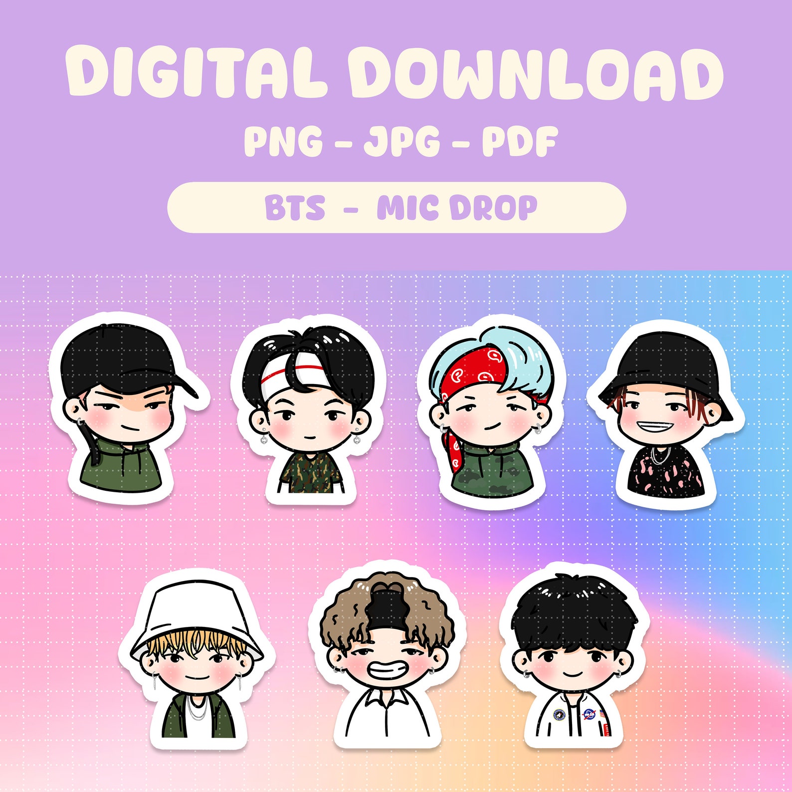 BTS MIC DROP Digital Sticker | Downloadable Sticker | Printable Sticker ...