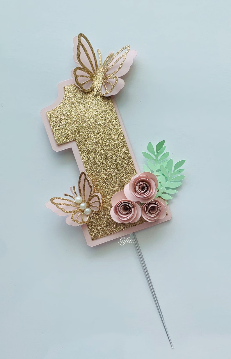 One Floral Cake Topper Cake Topper First Birthday Topper Etsy
