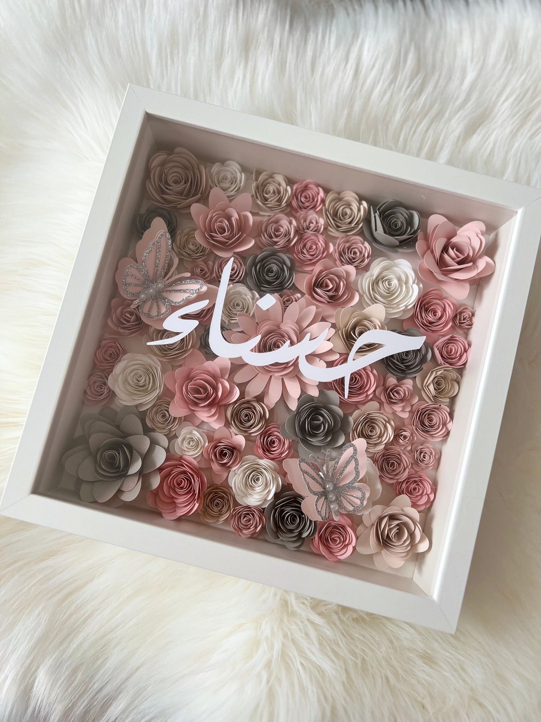 Shadow Box Paper Flowers Shadow Box Floral Shadow Box - Etsy