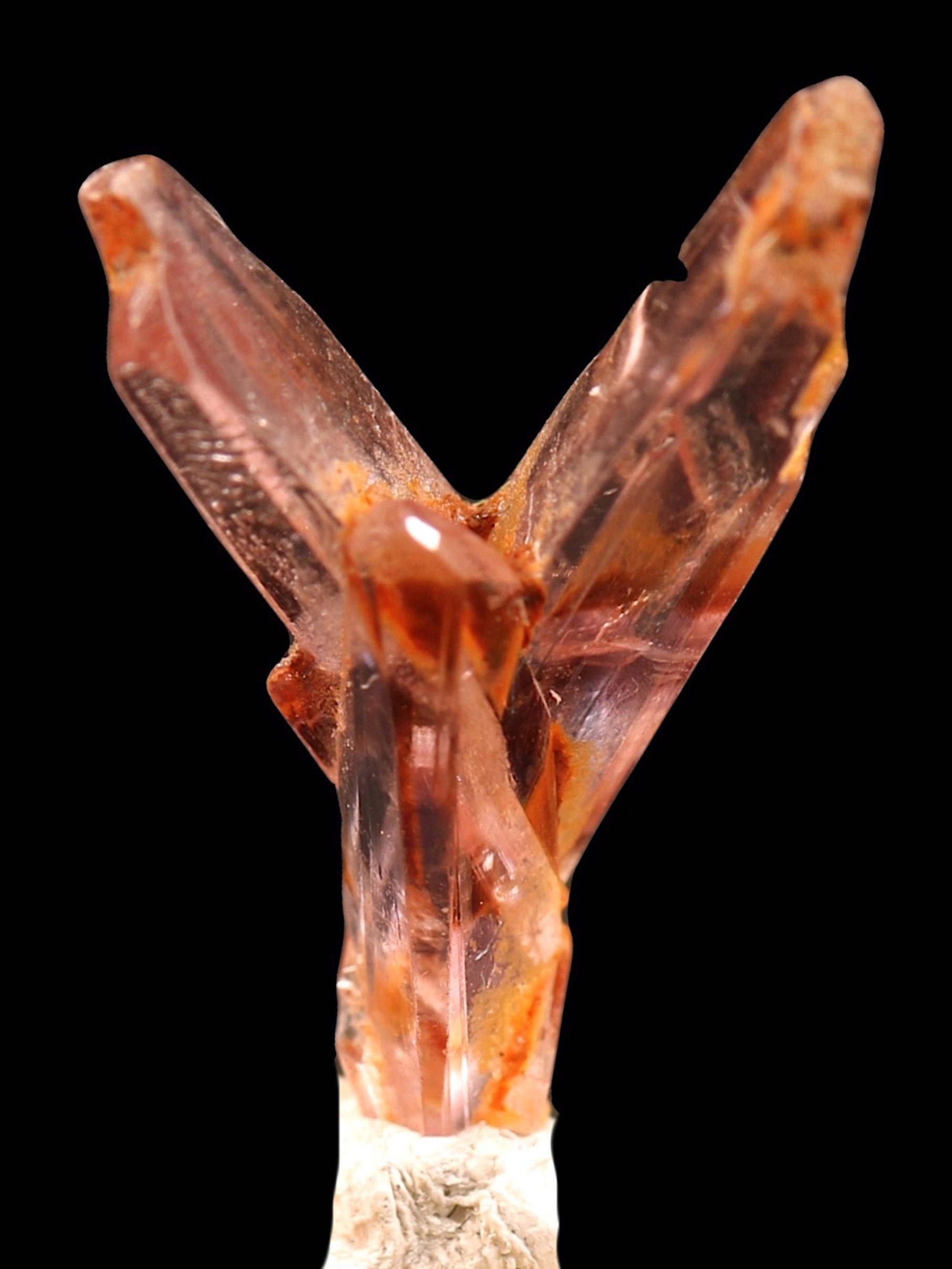 Rare Gemstone, V-shaped Diaspore Crystal, Red Orange Diaspore, Diaspore ...