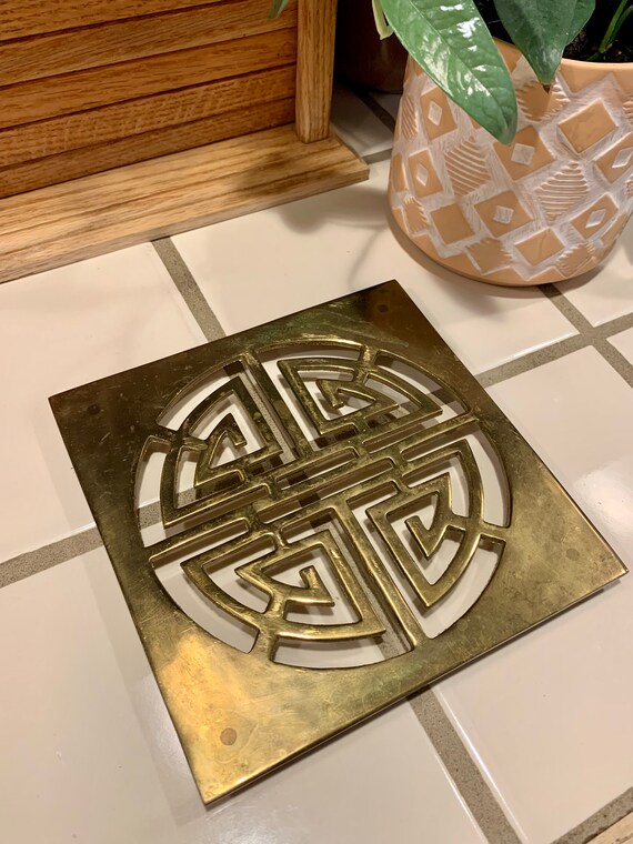 Vintage Brass Trivet Made in Hong Kong - Etsy