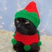 Elf Cat Costume, Elf Cat Outfit, Christams Hat and Collar for Kitten ...
