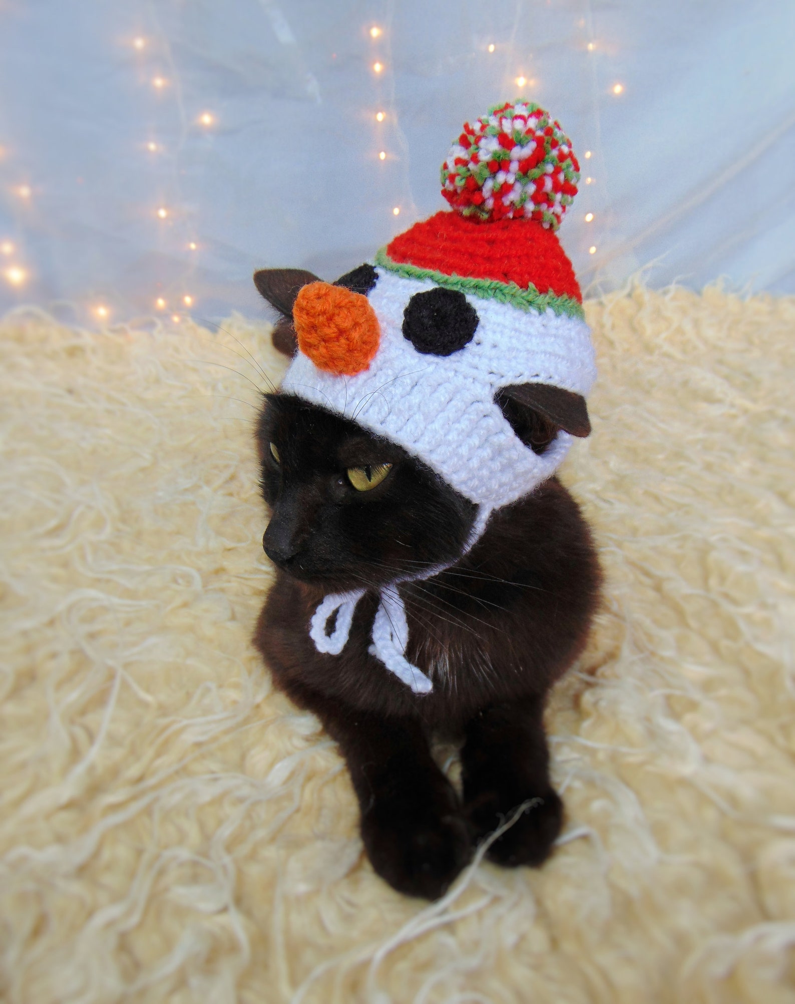 Snowman Hat for Cat Christmas Pet Costume Snowman Kitten | Etsy