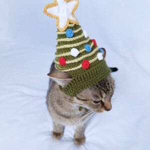 Christmas Tree Hat for Cat, Christmas Pet Costume, Kitten Accessories ...