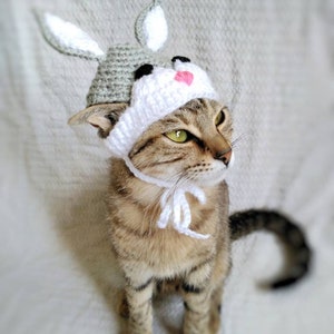 Bunny Hat for Cat, Easter Bunny Pet Costume, Spring Kitten Photo Prop ...