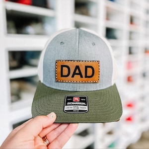 Dad Leather Patch Genuine Real Leather Patch Laser Etched Patch With ...