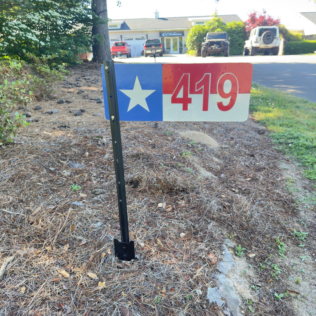 Texas Flag House Address Number Metal Outdoor Decor Personalized House ...