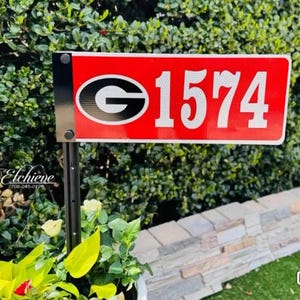 Georgia Bulldogs Reflective Address Sign Custom Metal House Number ...