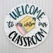 Teacher Door Hanger Wooden Classroom Decor Teacher Gift Round Name Sign ...