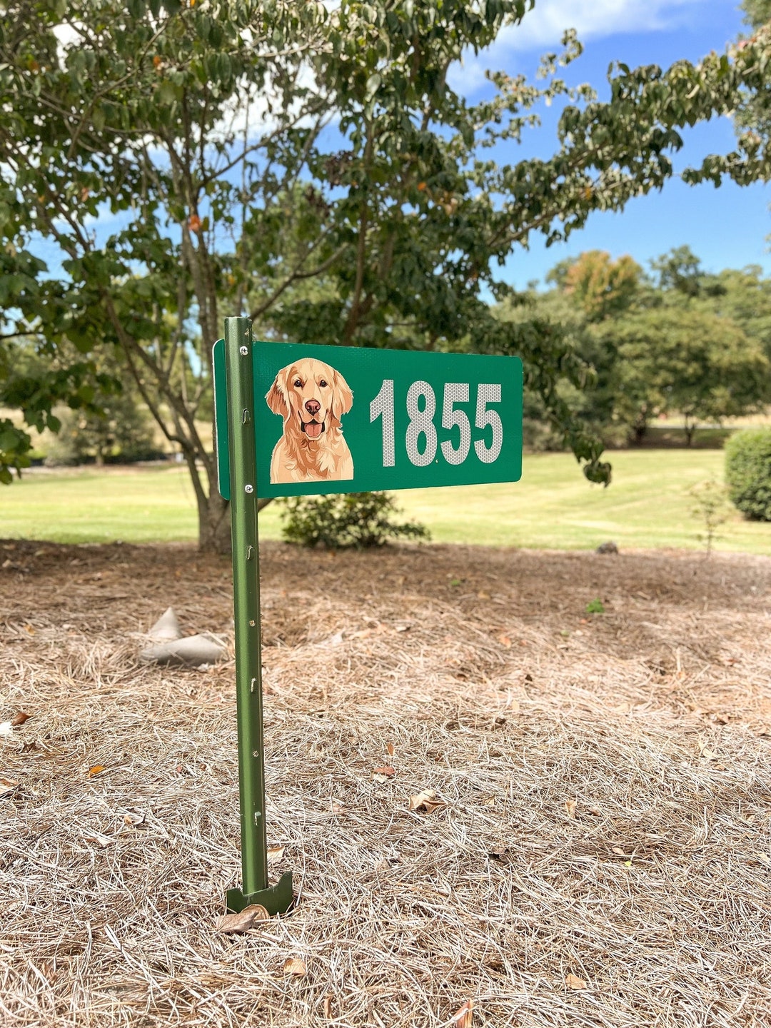 Golden Retriever Address Marker Reflective House Number Address ...