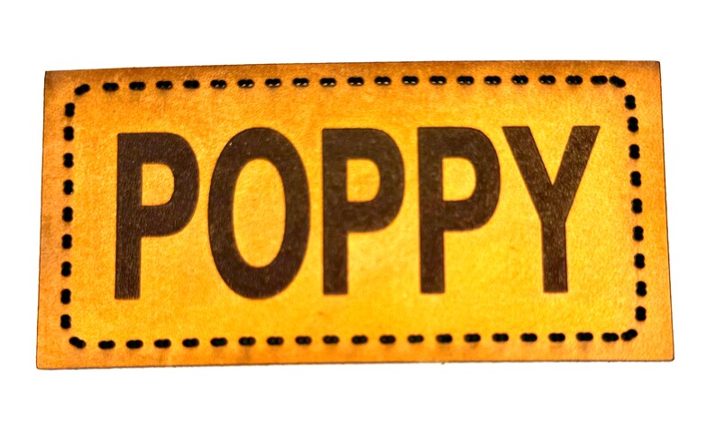 Poppy Leather Patch Genuine Real Leather Patch Laser Etched Patch With ...