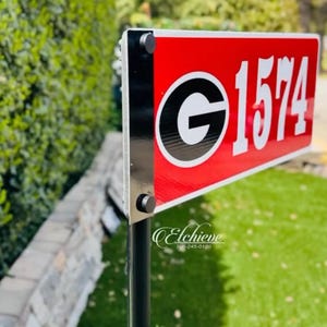 Georgia Bulldogs Reflective Address Sign Custom Metal House Number ...