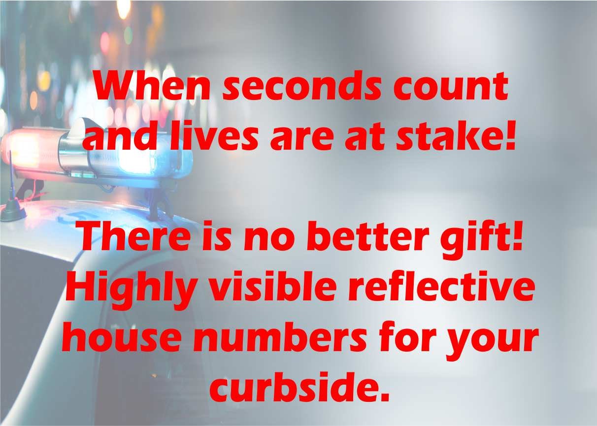 Fire Fighter Gift Reflective House Number Personalized Address Marker ...