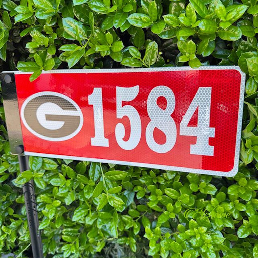 Georgia Bulldogs Reflective Address Sign Custom Metal House Number ...