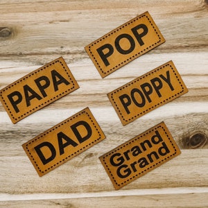 Dad Leather Patch Genuine Real Leather Patch Laser Etched Patch With ...