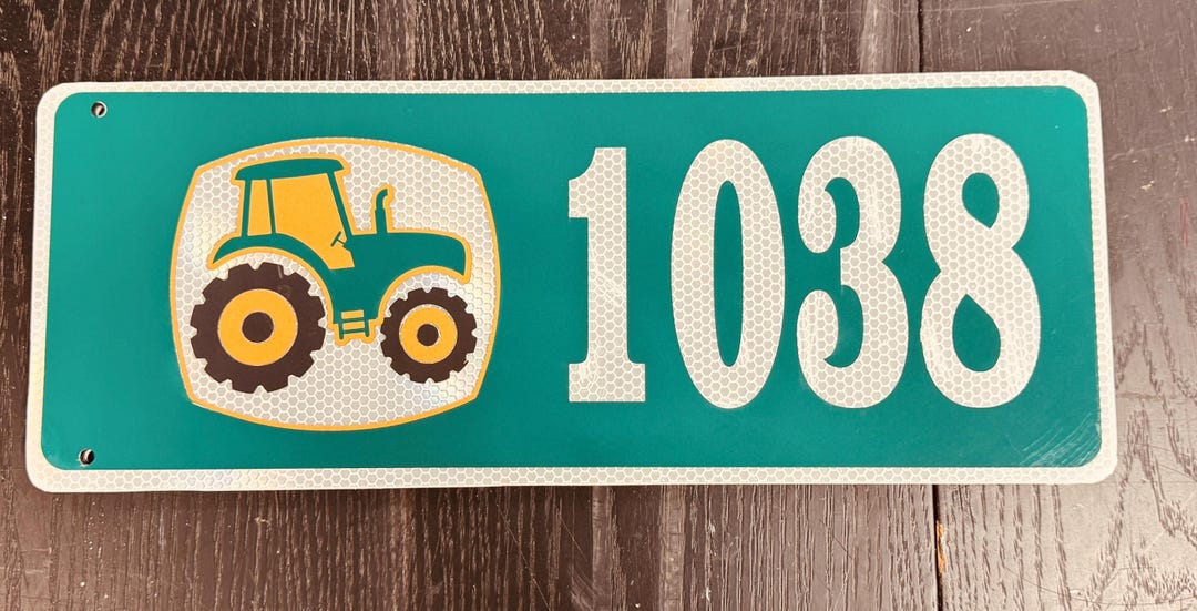 Farm Reflective Address Sign Custom Metal House Number Plaque Green ...