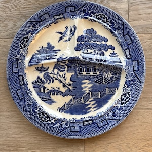 Blue Willow Grille Plate - Etsy