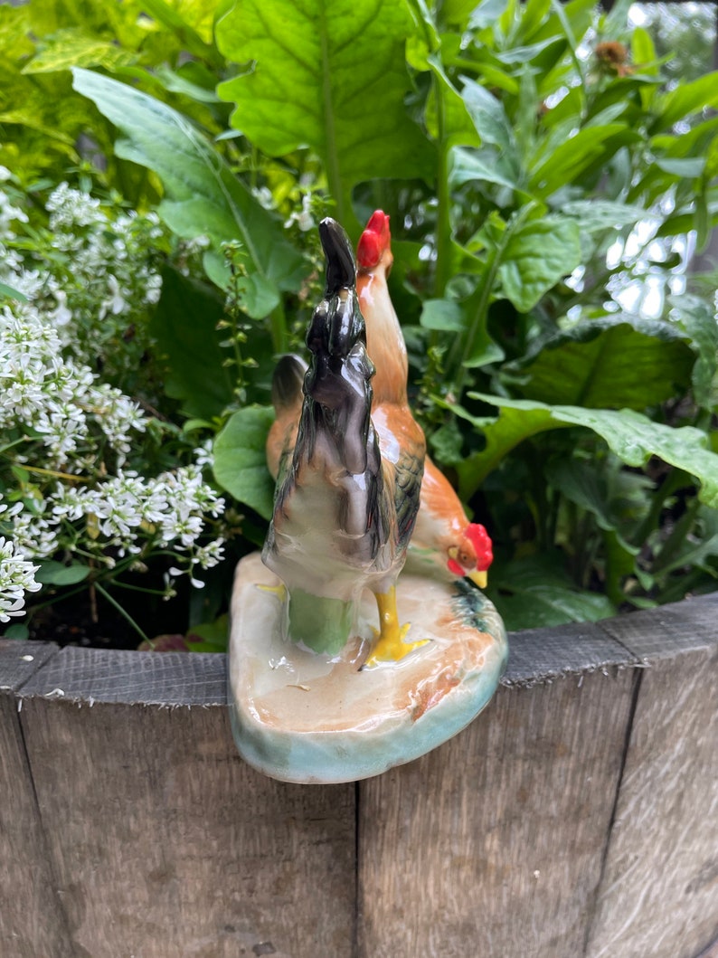 Vintage Ceramic Chicken Figurine - Etsy