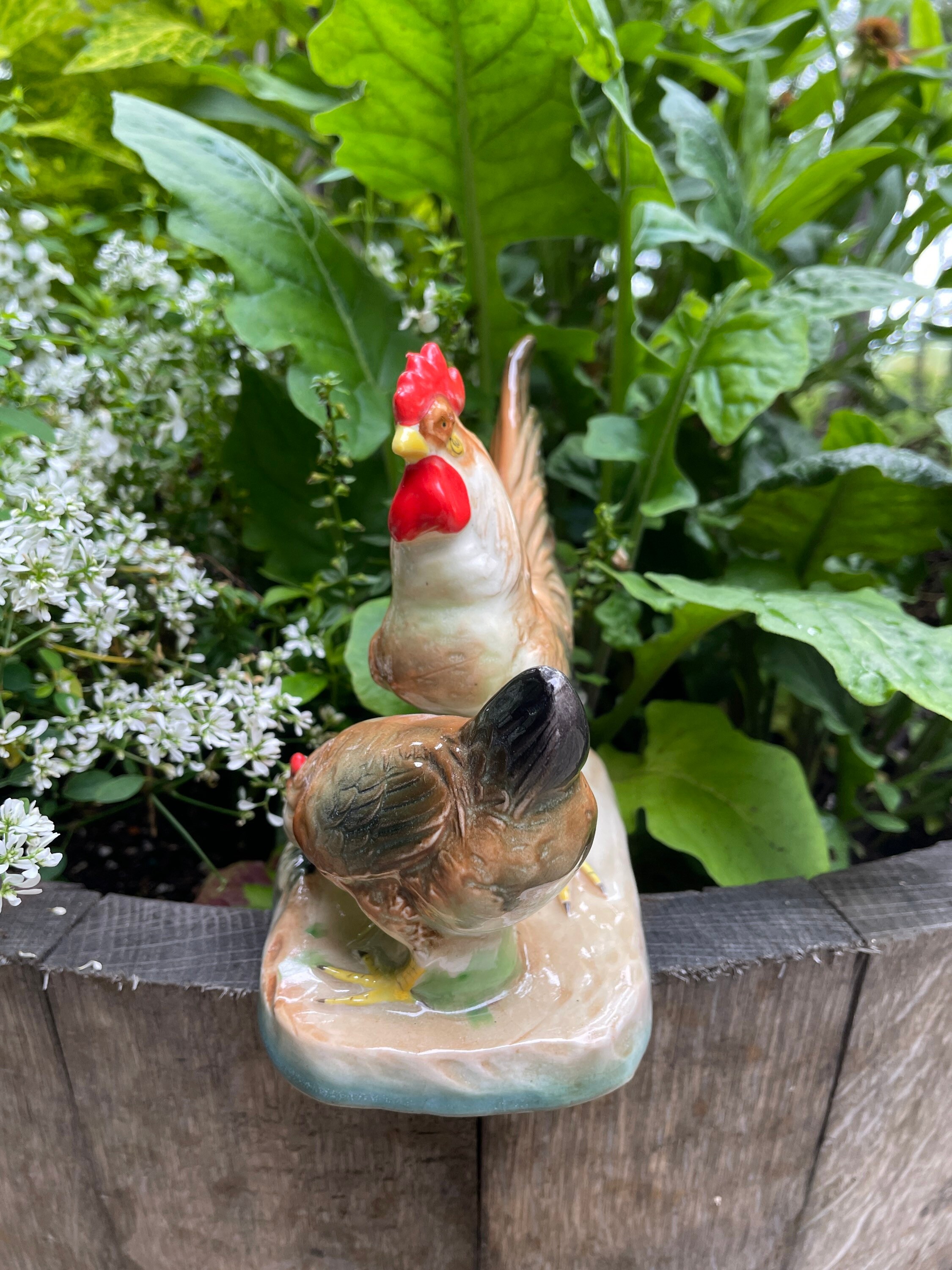 Vintage Ceramic Chicken Figurine - Etsy