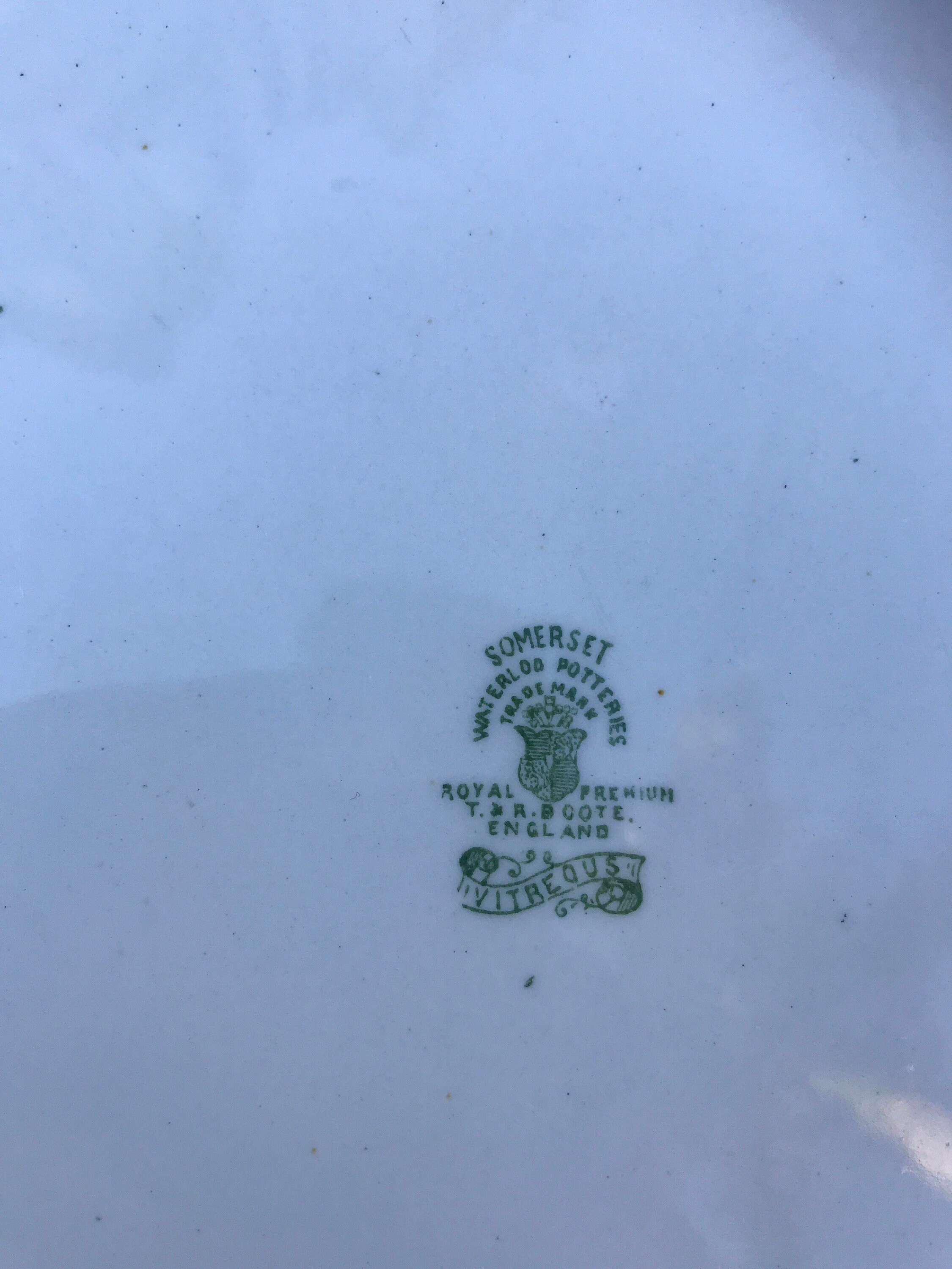 Large Green Transferware T & R Boote English Somerset Waterloo ...