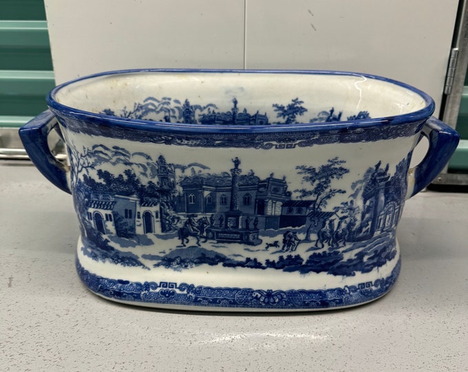 Large Blue and White Chinese Foot Bath - Etsy