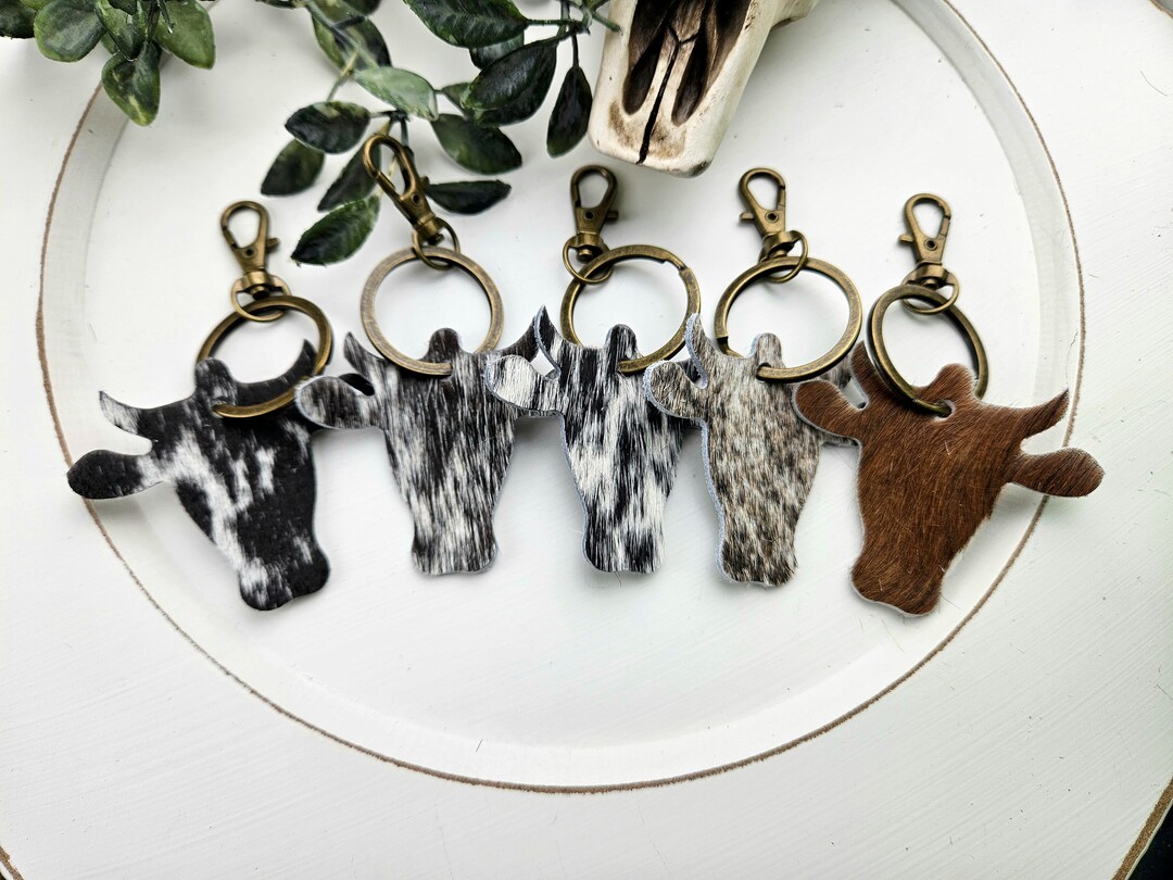 Cow Key Chain Cowhide Hair on Hide Cowhide Key Fob Key - Etsy