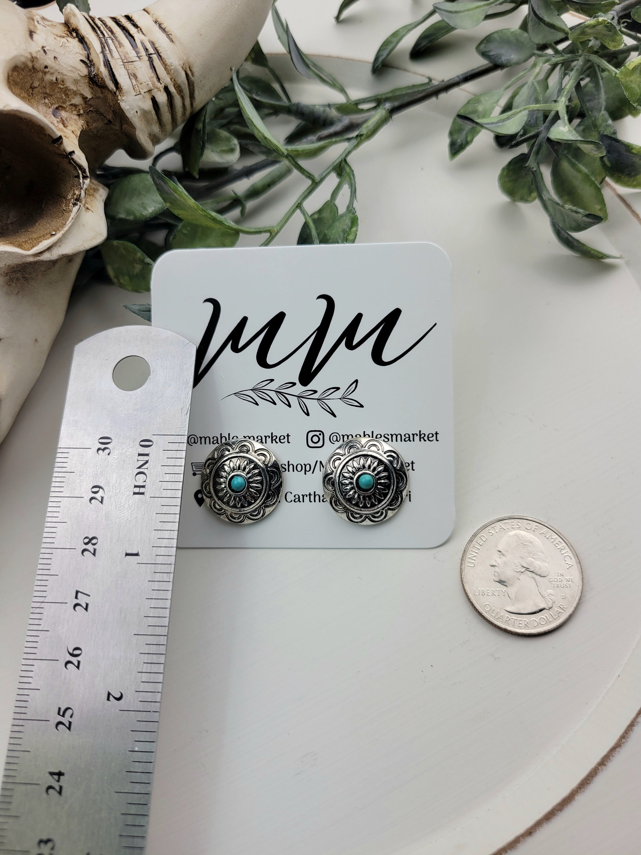 Ramona Concho Stud Earrings Western Studs Western Boutique - Etsy