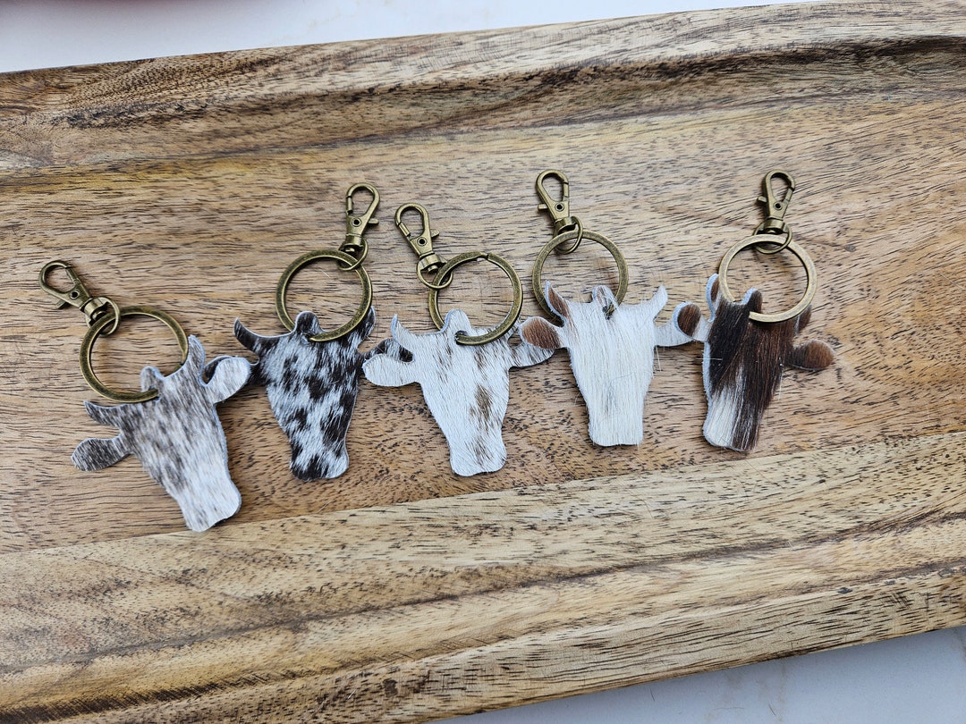 Cow Key Chain, Cowhide, Hair on Hide, Cowhide Key Fob, Key Ring, Cow ...