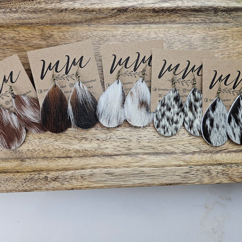 Cow Hide Earrings - Etsy