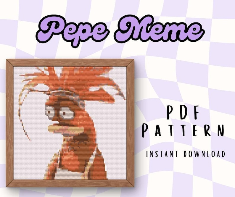 Pepe Meme Cross Stitch Pattern - Instant PDF Download - Etsy