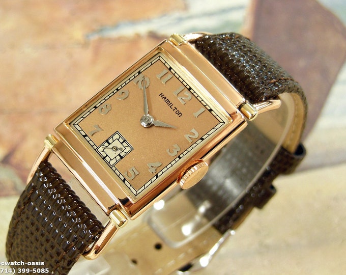 1941 HAMILTON Wilshire, Rose Gold Filled, Stunning Salmon Dial ...