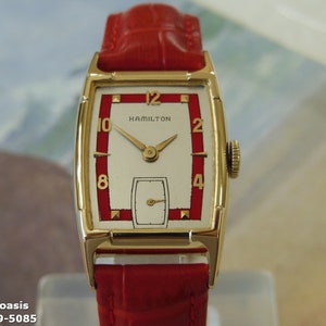 1951 Vintage HAMILTON Stuart Stunning Silver / Red Dial - Etsy