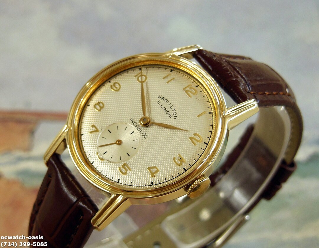 1950's Vintage HAMILTON Illinois Stunning Silver Dial - Etsy