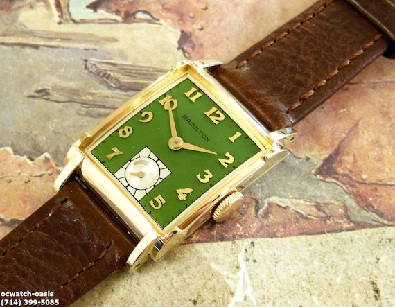 1949 Vintage HAMILTON PERRY, Stunning GREEN Dial, Ser… - Gem