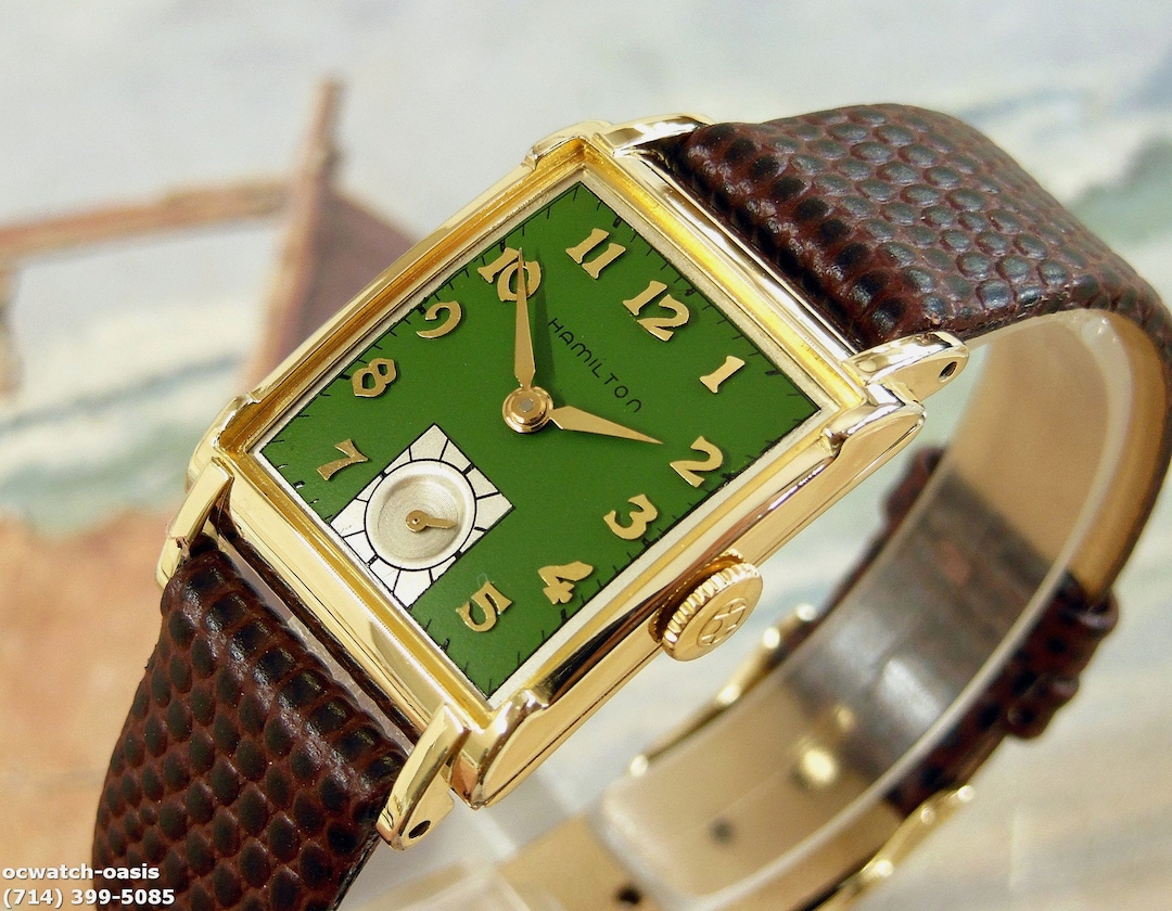1949 Vintage HAMILTON PERRY Stunning Olive Green Dial - Etsy
