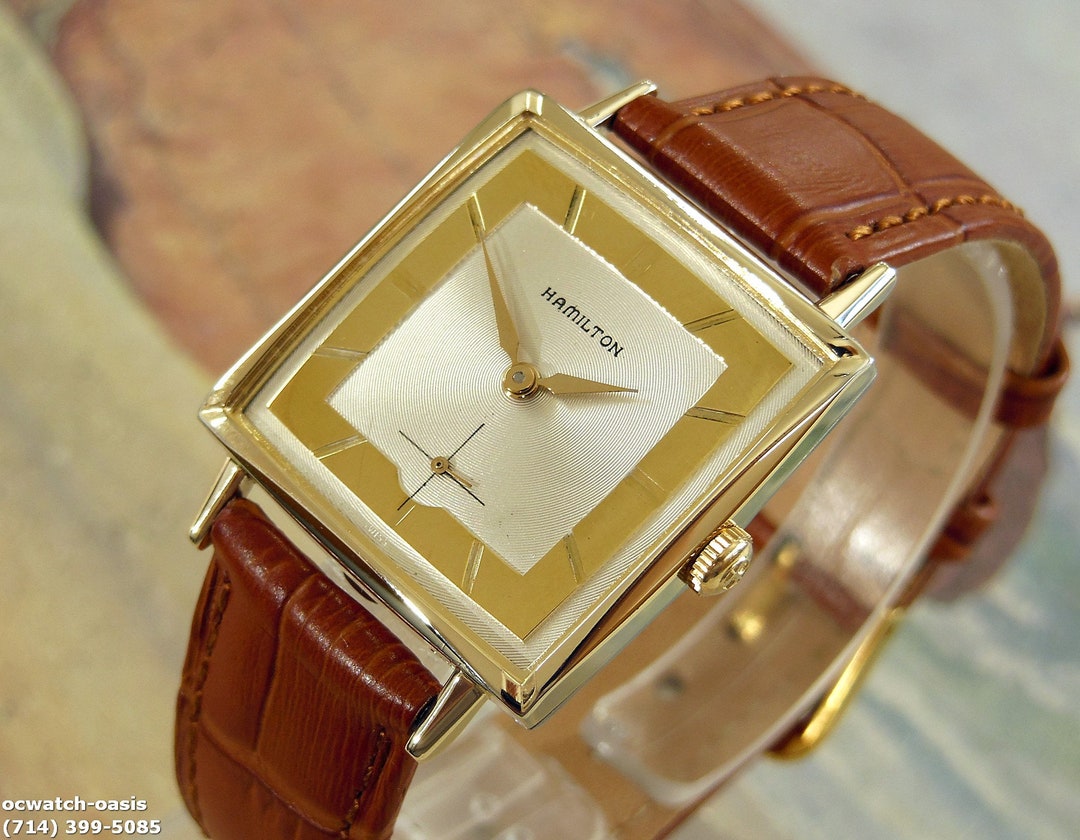 1960's Vintage HAMILTON Square, Stunning Silver & Gold Dial, Serviced ...