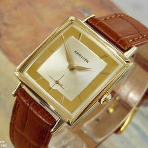 1960's Vintage HAMILTON Square, Stunning Silver & Gold Dial, Serviced ...