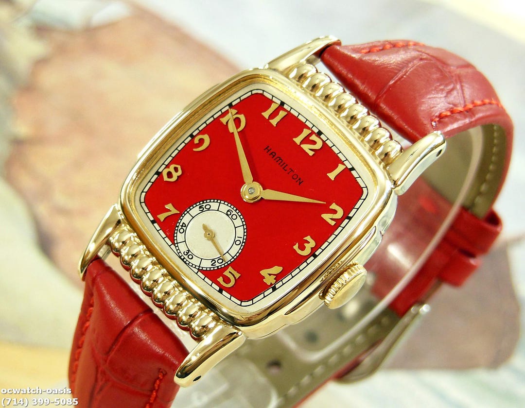 1948 Vintage HAMILTON Roland, Stunning RED Dial, Serviced& Warranty - Etsy