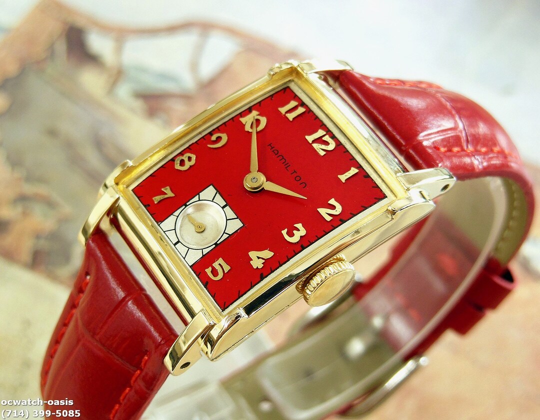 1947 Vintage HAMILTON PERRY, Stunning Red Dial, Serviced With Warranty ...