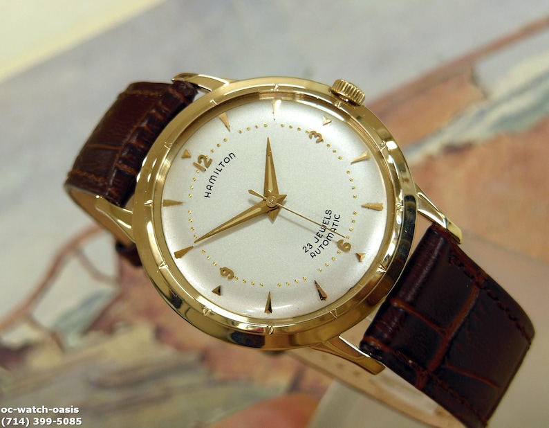 1957 Vintage HAMILTON ROTOMATIC I, 10K SOLID Gold Case, Serviced and ...