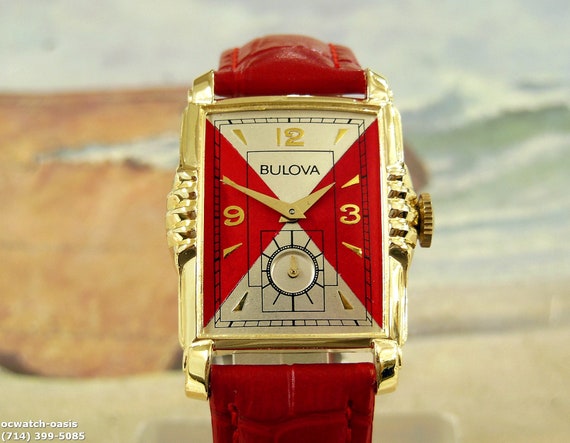1951 Vintage BULOVA President, Stunning 2 Tone Silver… - Gem