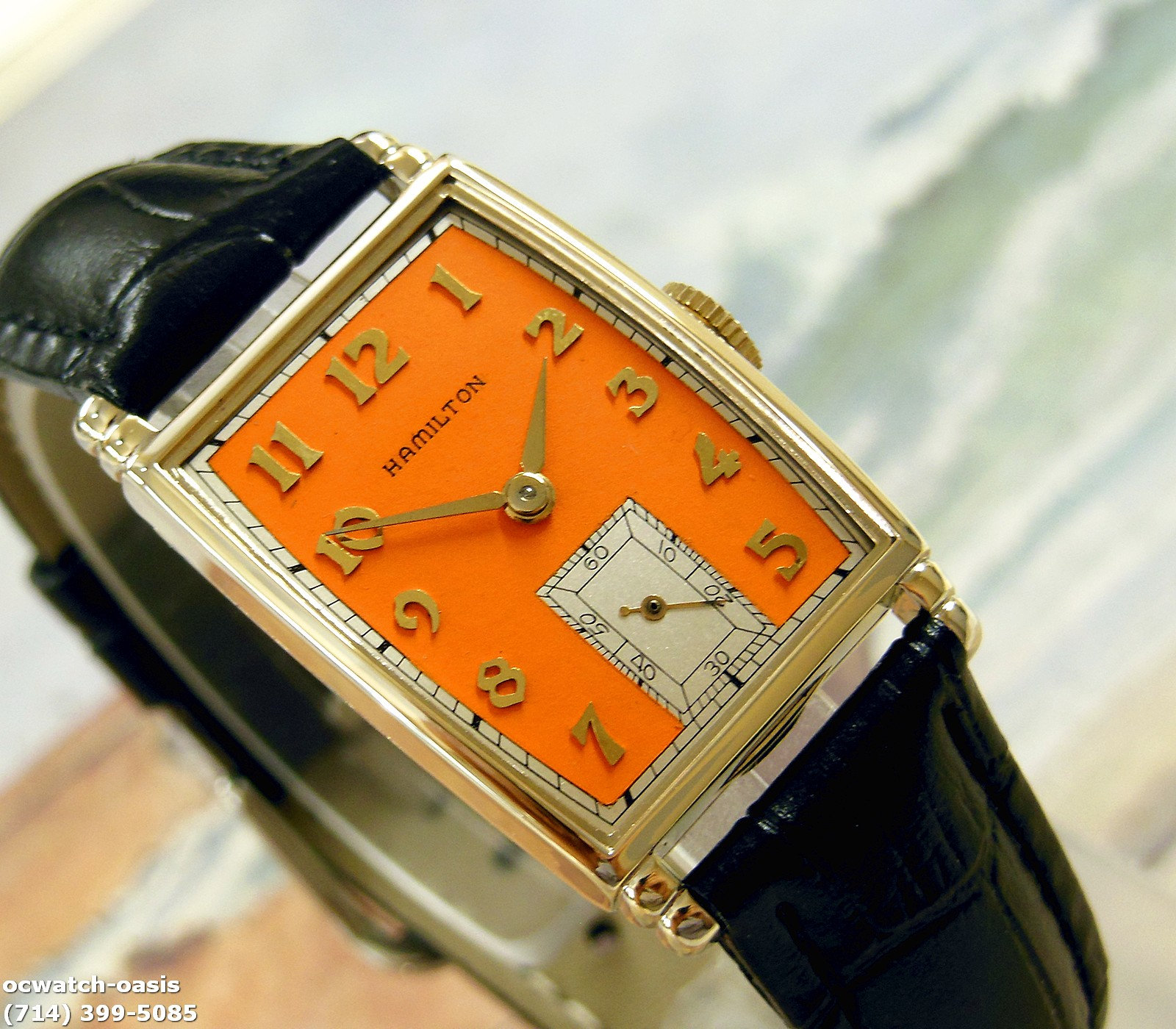 1941 Vintage HAMILTON MYRON Stunning Orange Dial Serviced1 - Etsy