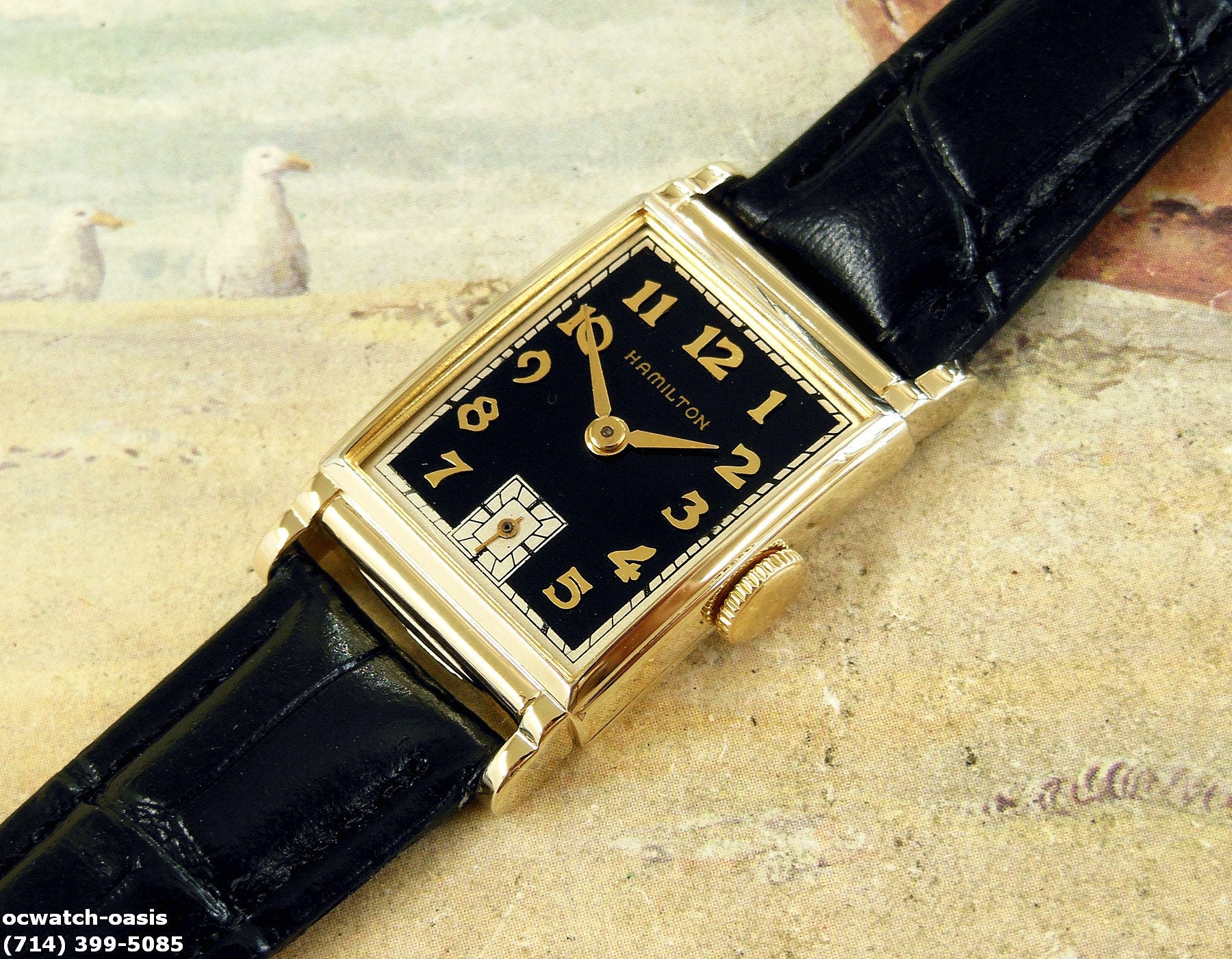 1948 Vintage HAMILTON Eaton, Stunning BLACK Dial, Serviced & Warranty ...